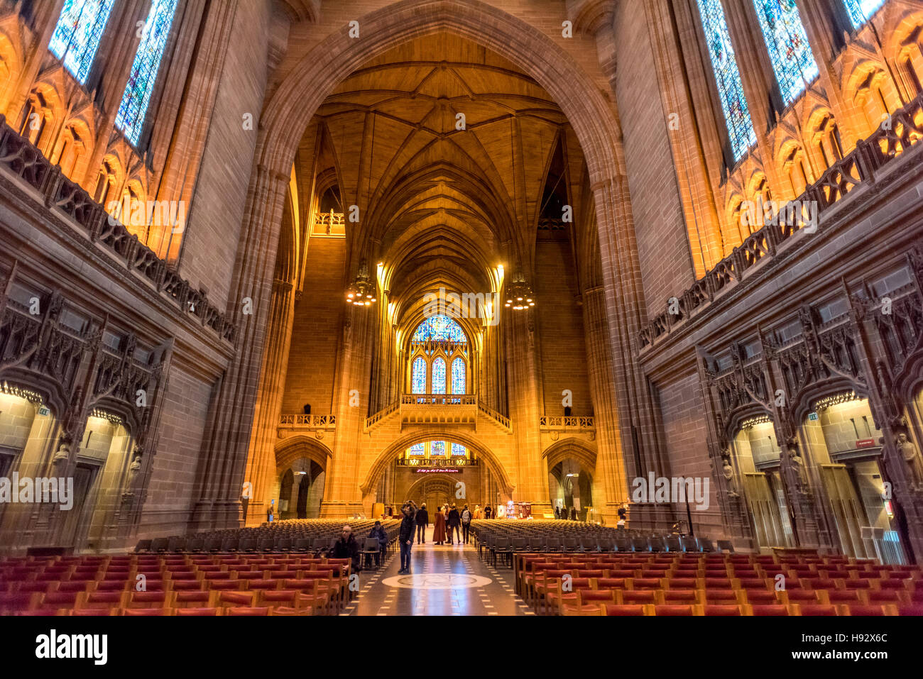 Inside the Church of England Cathedral at Liverpool, designed by Sir ...