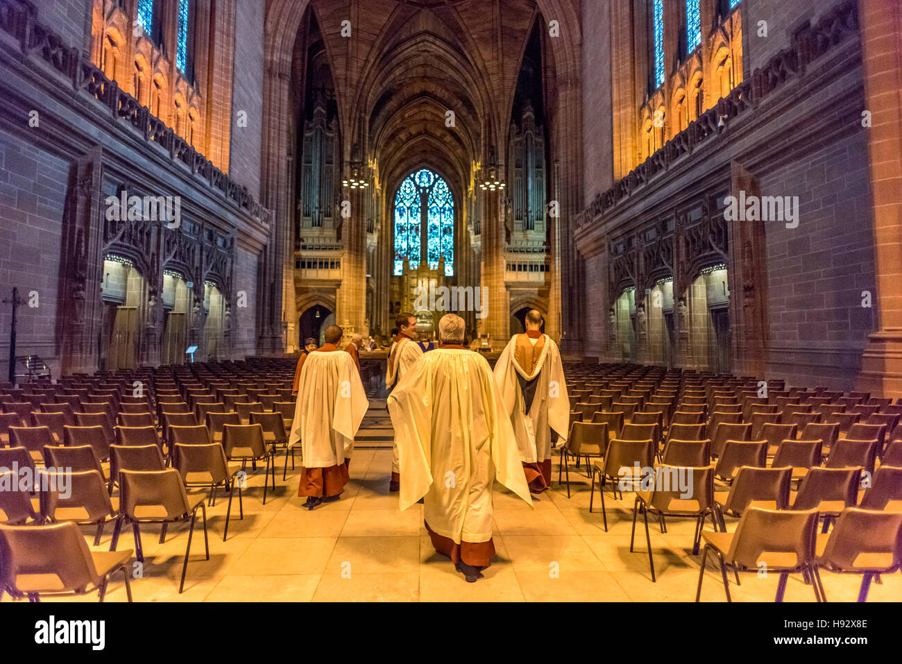 Inside the Church of England Cathedral at Liverpool, designed by Sir ...