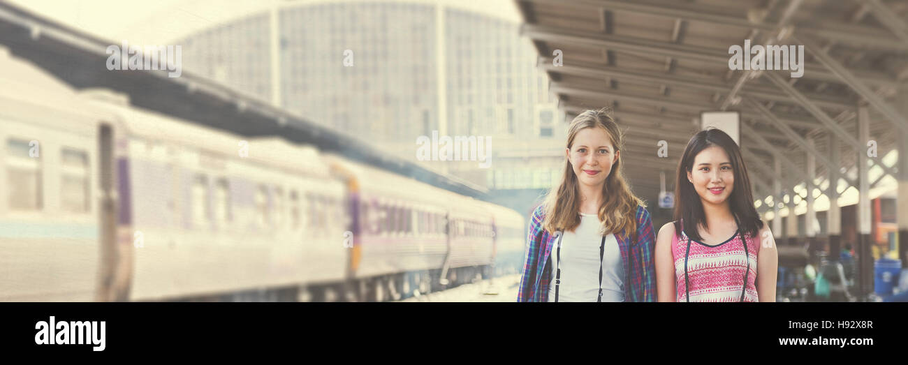 Girls Friendship Hangout Traveling Holiday Map Concept Stock Photo - Alamy