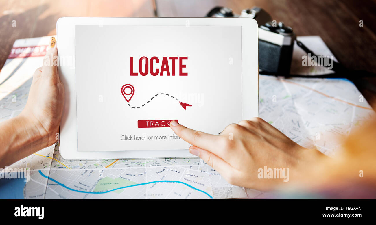 Locate Location Direction Destination Position Concept Stock Photo - Alamy