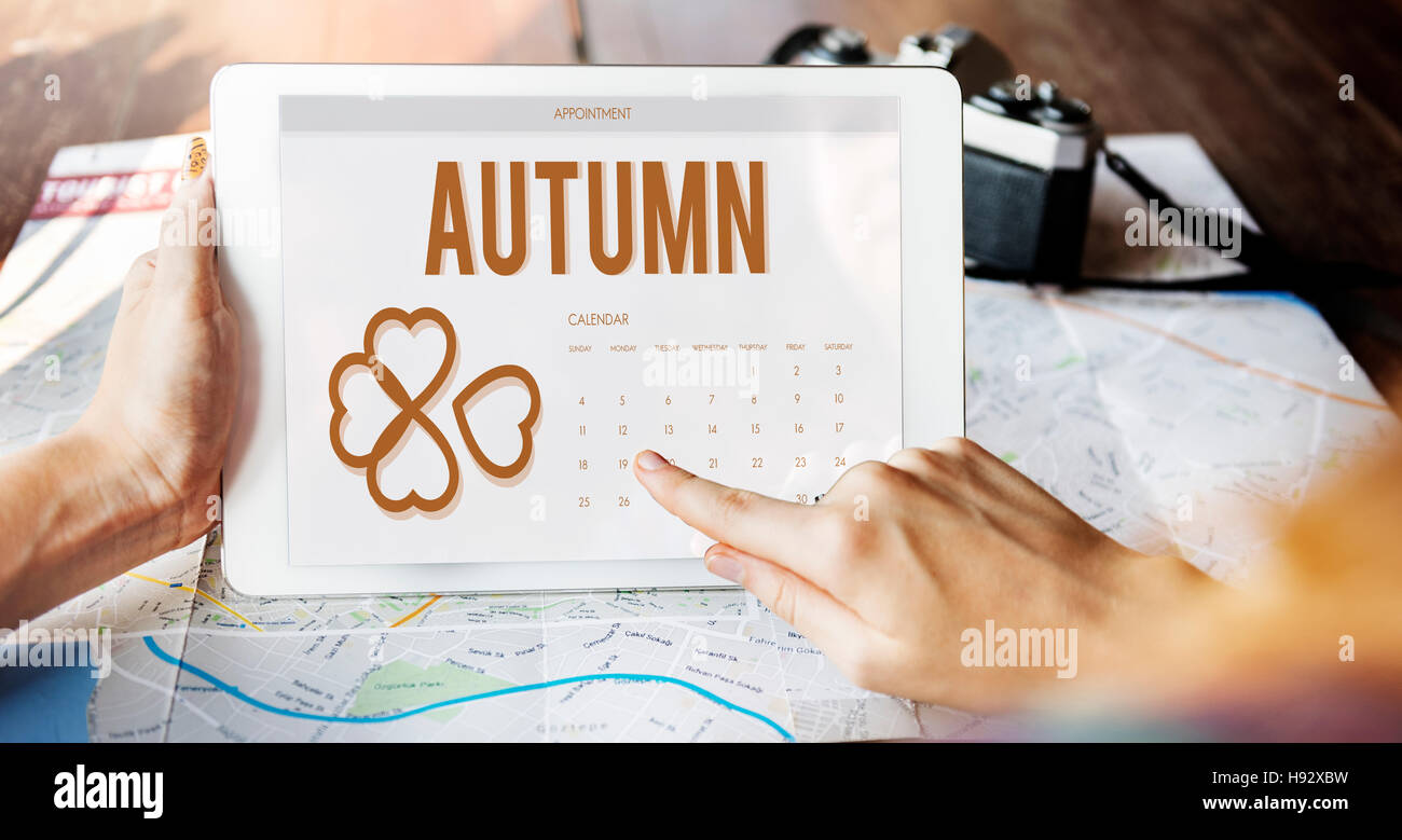 Autumn Season Change Falling Calendar Organization Clover Concept Stock ...