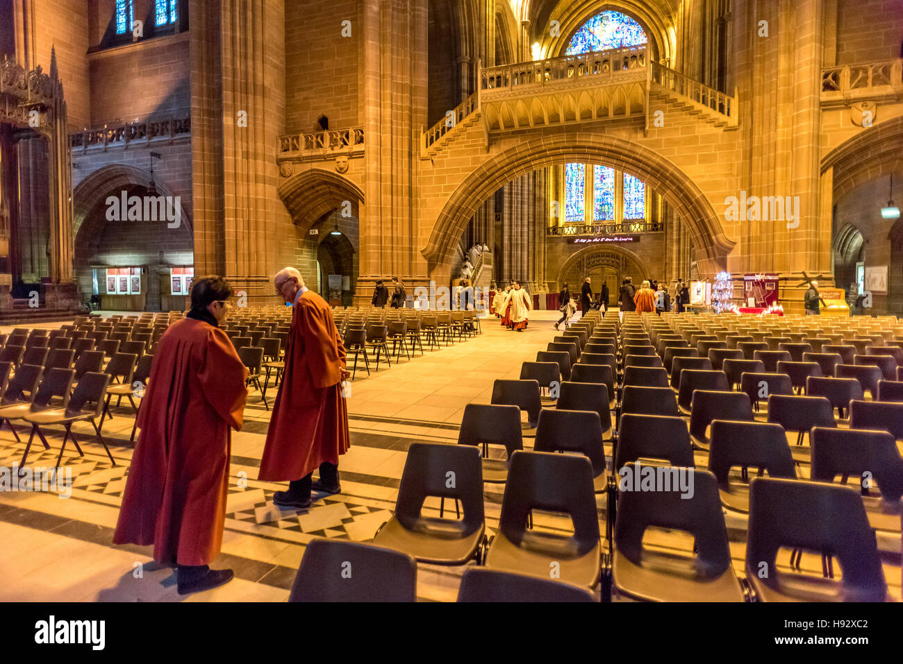 Inside the Church of England Cathedral at Liverpool, designed by Sir ...