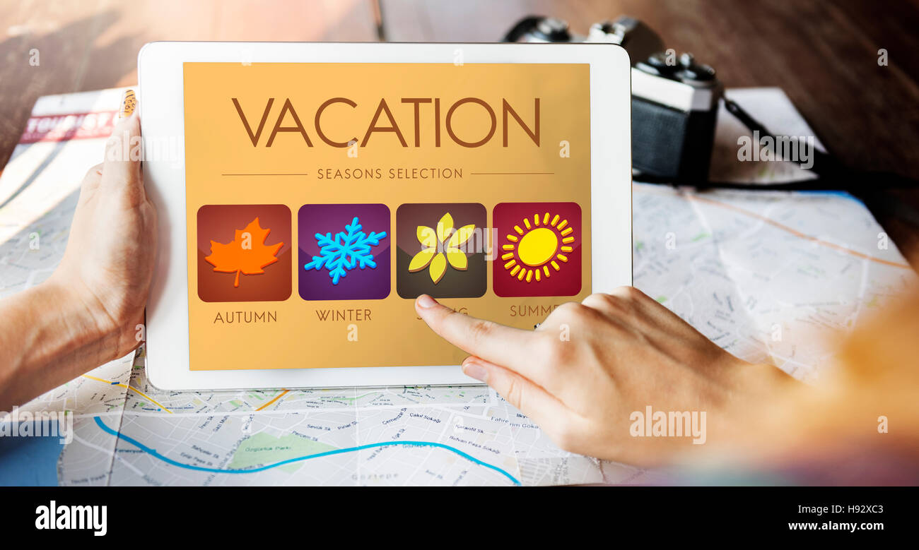 Vacation Season Select Summer Winter Concept Stock Photo - Alamy