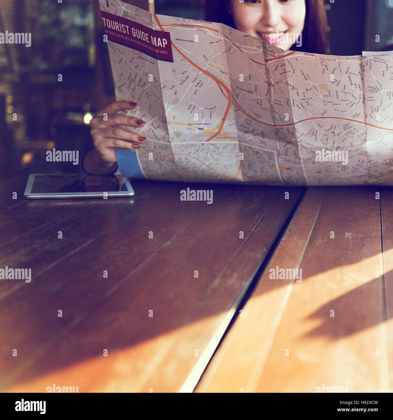 Girl Friendship Hangout Traveling Holiday Map Concept Stock Photo - Alamy