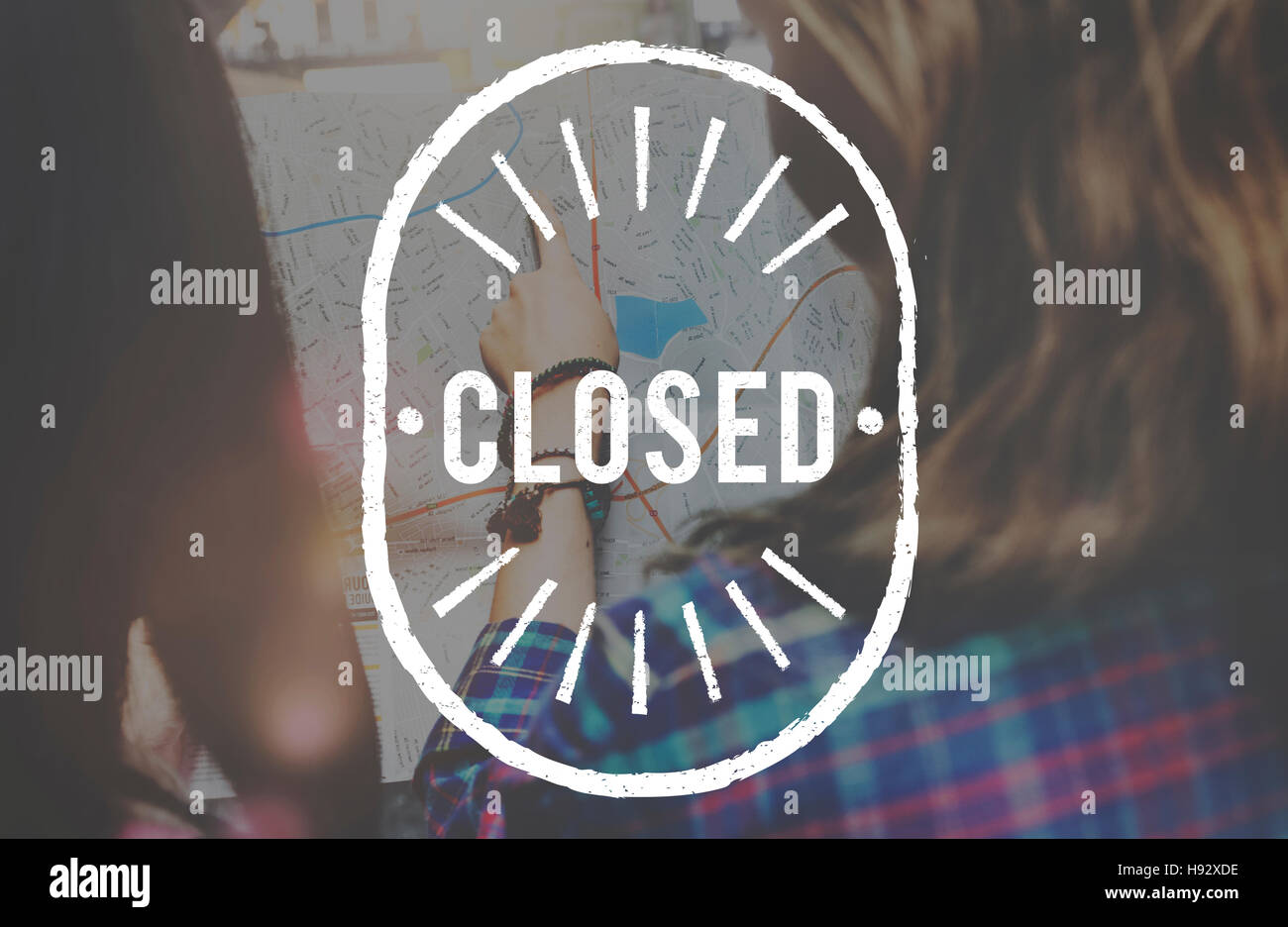 Closed Bloacked Covered Sealed Shut Graphic Concept Stock Photo - Alamy