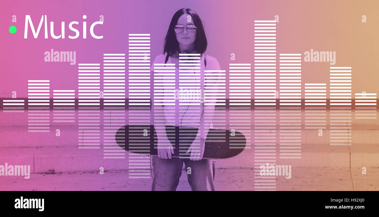 Music Audio Melody Wave Graphic Concept Stock Photo - Alamy