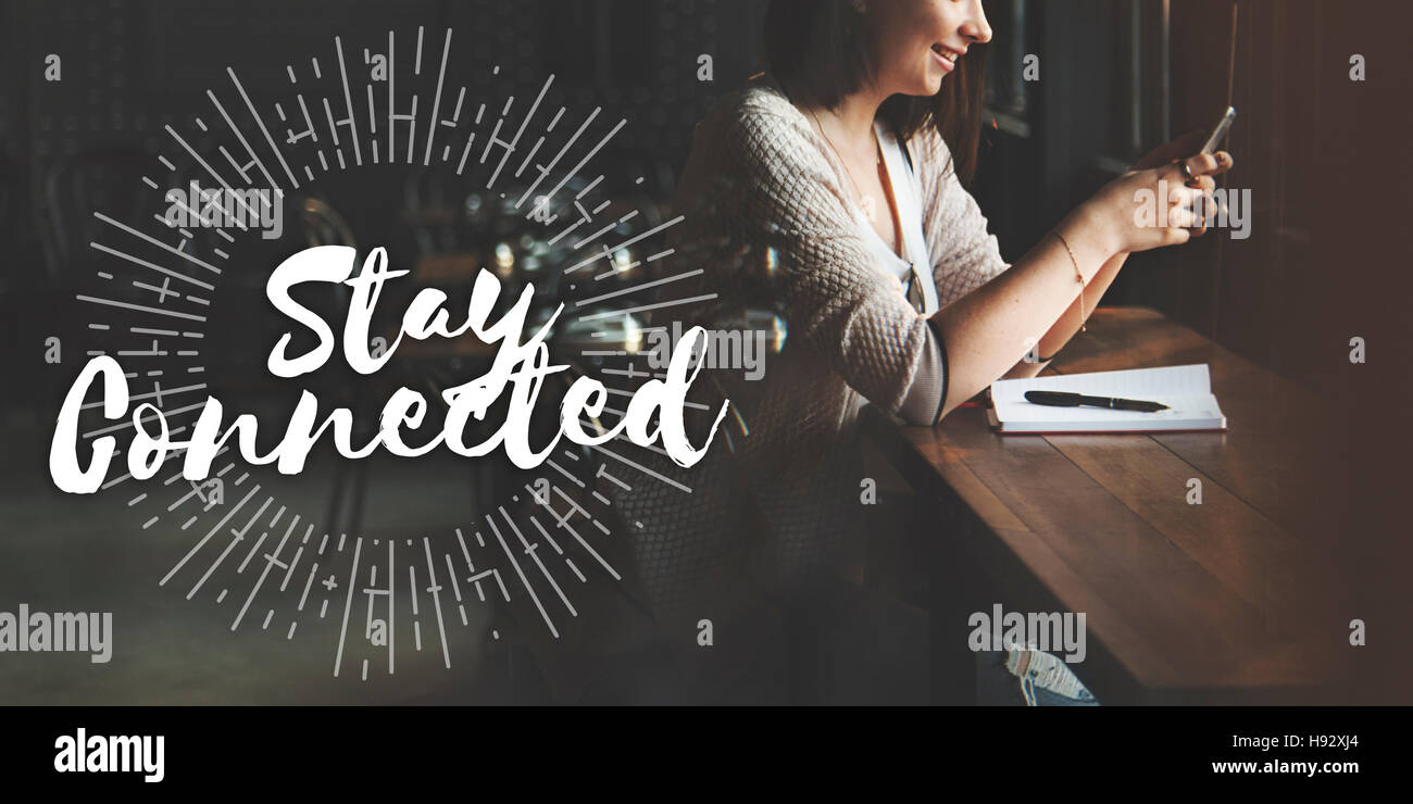 Stay Connected Friendship Internet Relationship Concept Stock Photo - Alamy