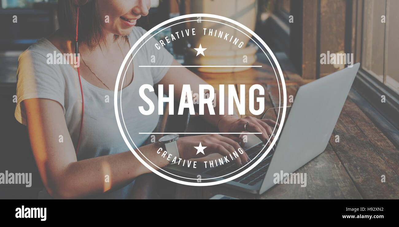 Sharing Share Communication Connection Interaction Concept Stock Photo ...