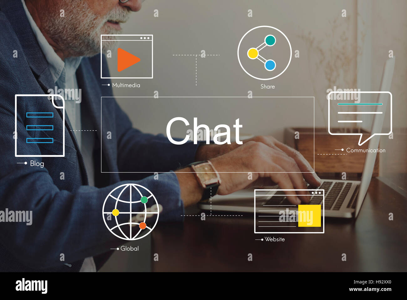 Social Media Chat Blog Media Concept Stock Photo - Alamy