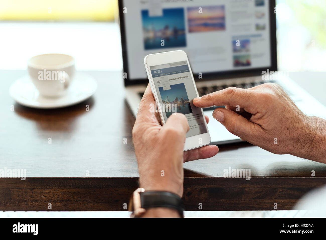 Coffee Shop Communication Connection Technology Concept Stock Photo - Alamy