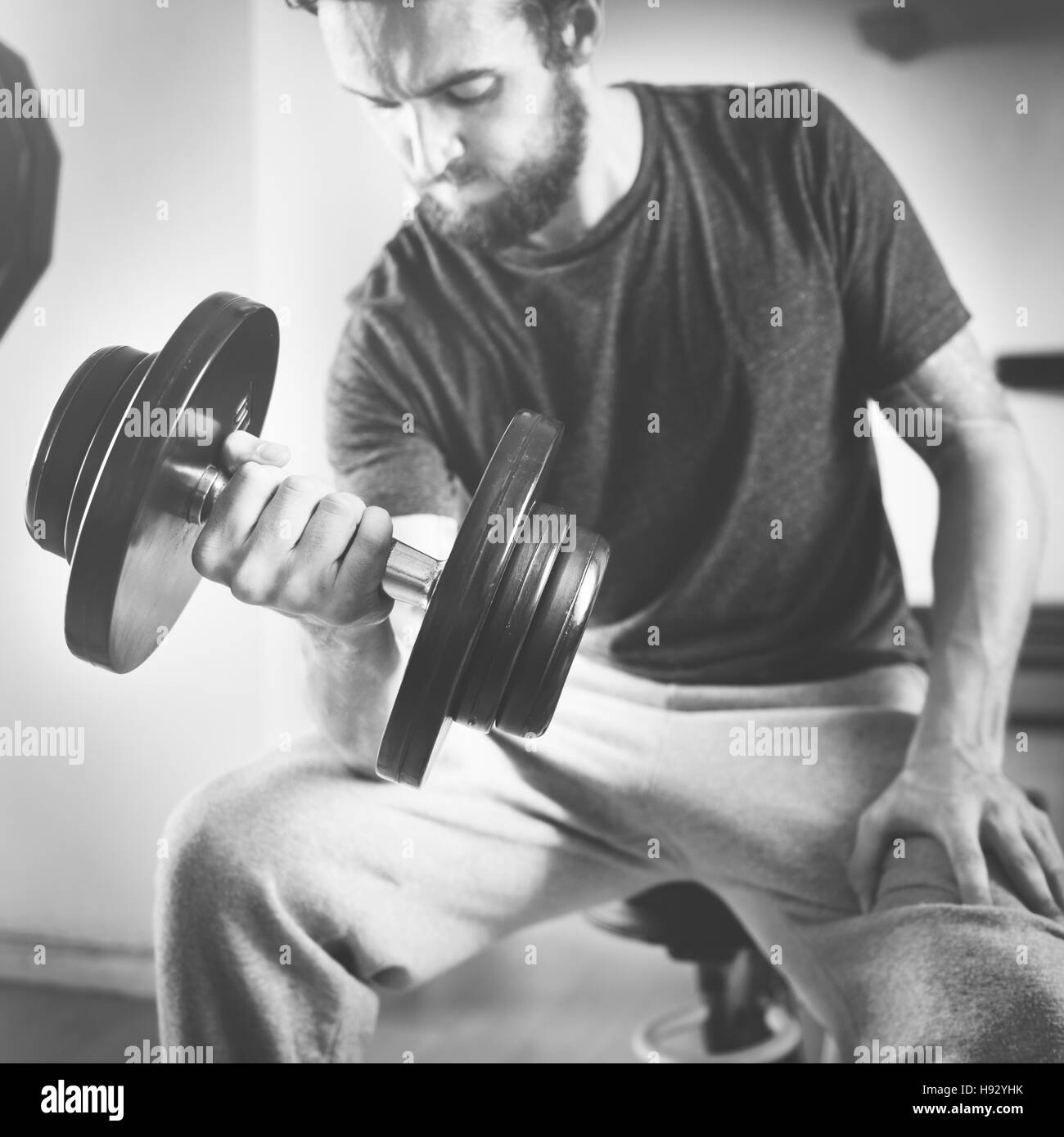Body building concept Black and White Stock Photos & Images - Alamy