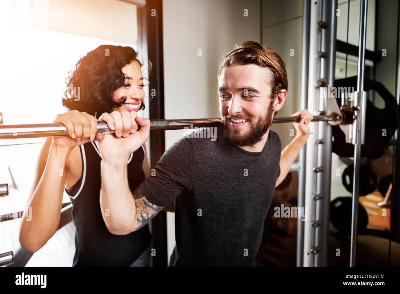 Workout Couple Sport-wear Muscular Hobby Concept Stock Photo - Alamy