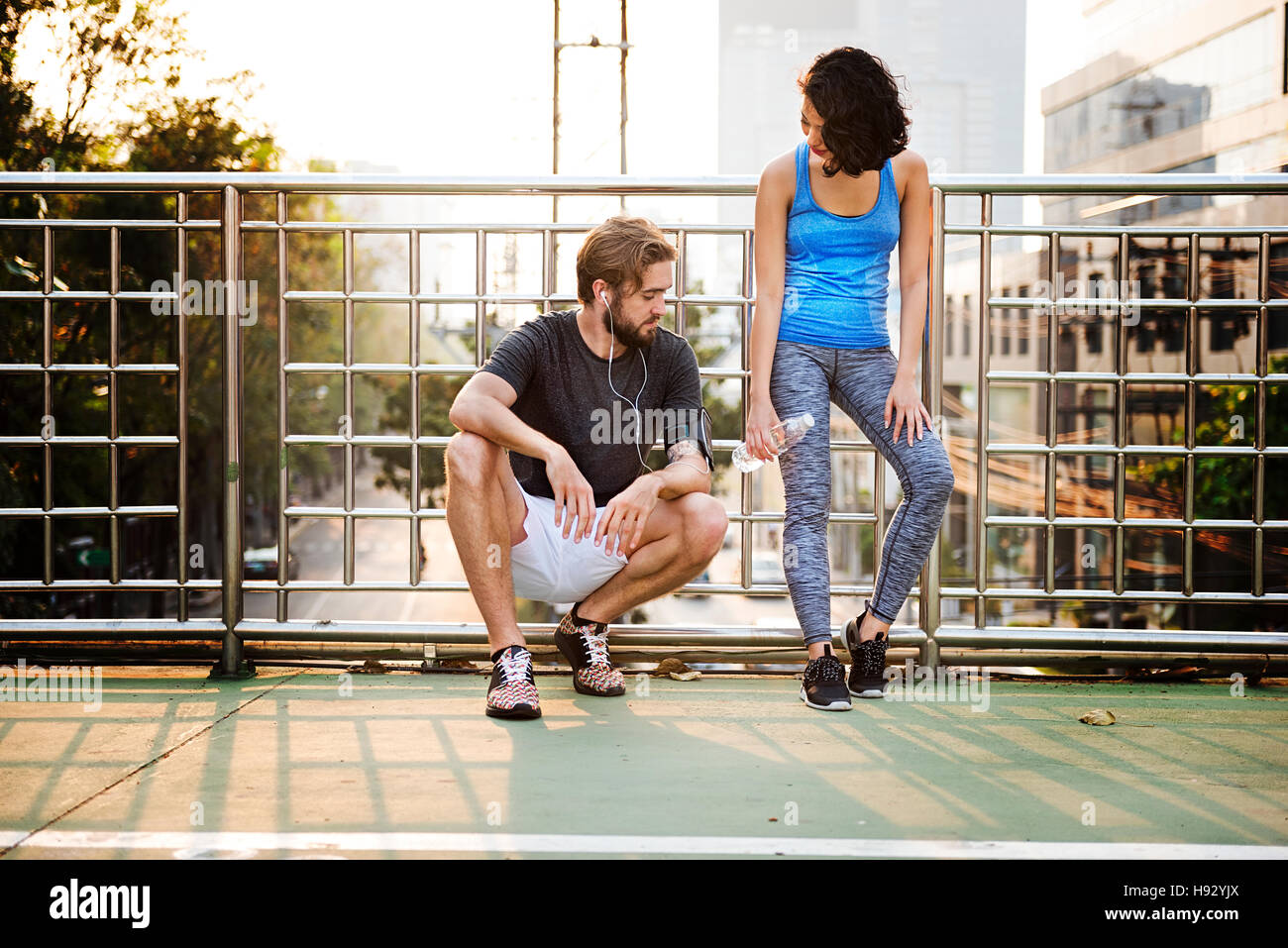Running couple in summer hi-res stock photography and images - Alamy