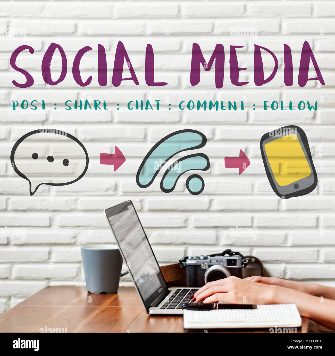 Social Media Communication Message Connecting Concept Stock Photo - Alamy