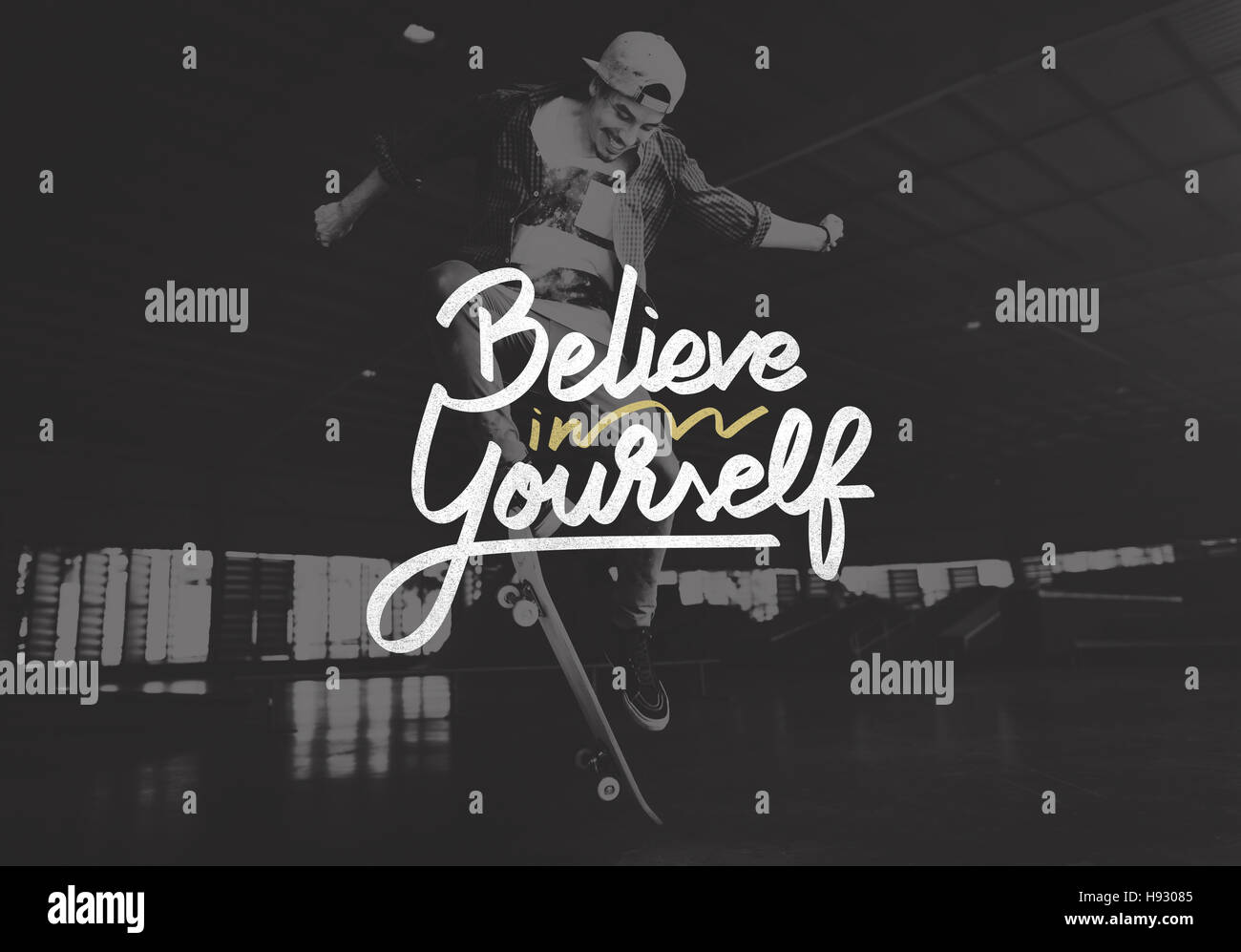 Believe In Yourself Confident Encourage Motivation Concept Stock Photo