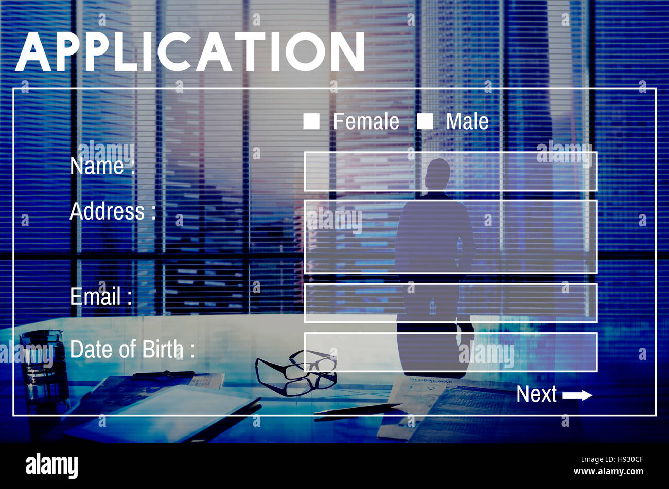 Application Form Interface Webpage Register Concept Stock Photo - Alamy