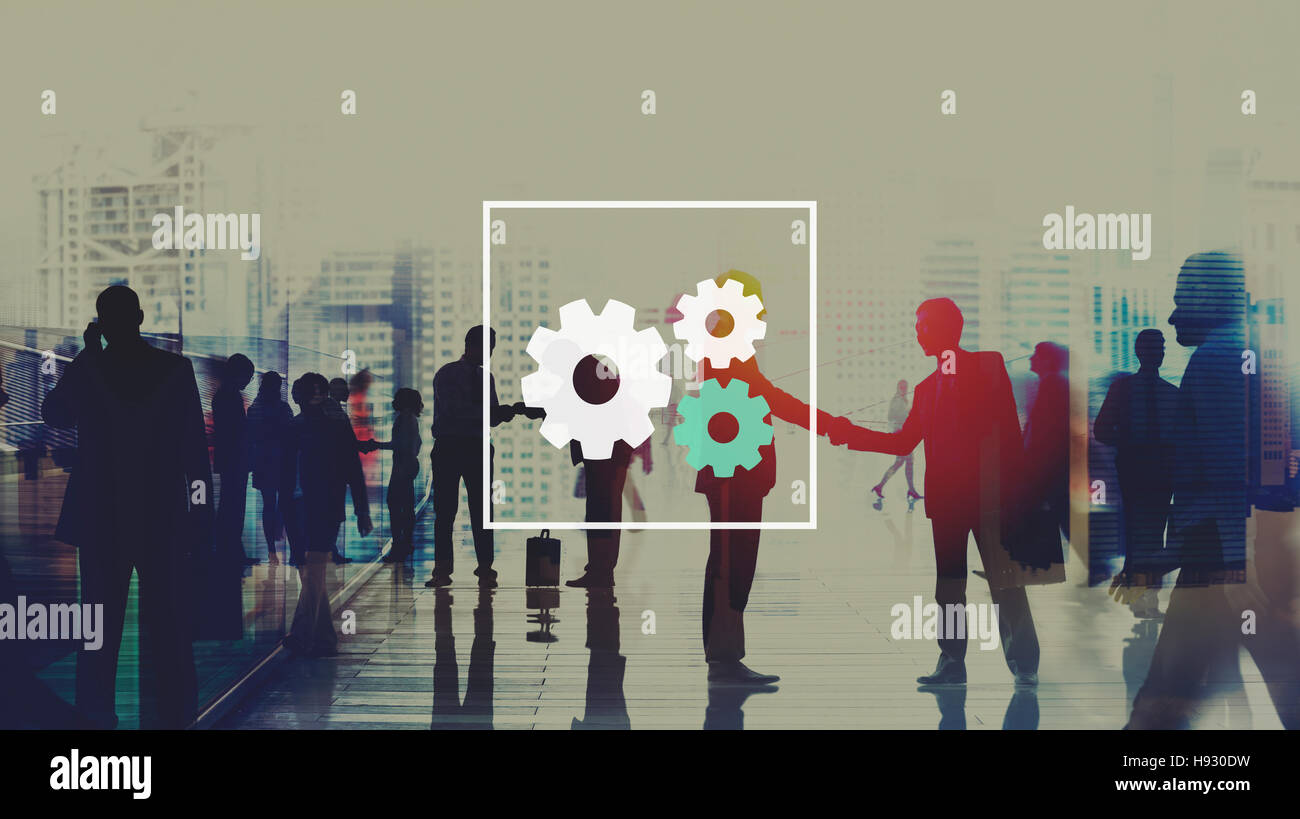 Teamwork Team Collaboration Connection Gear Organisation Stock Photo ...