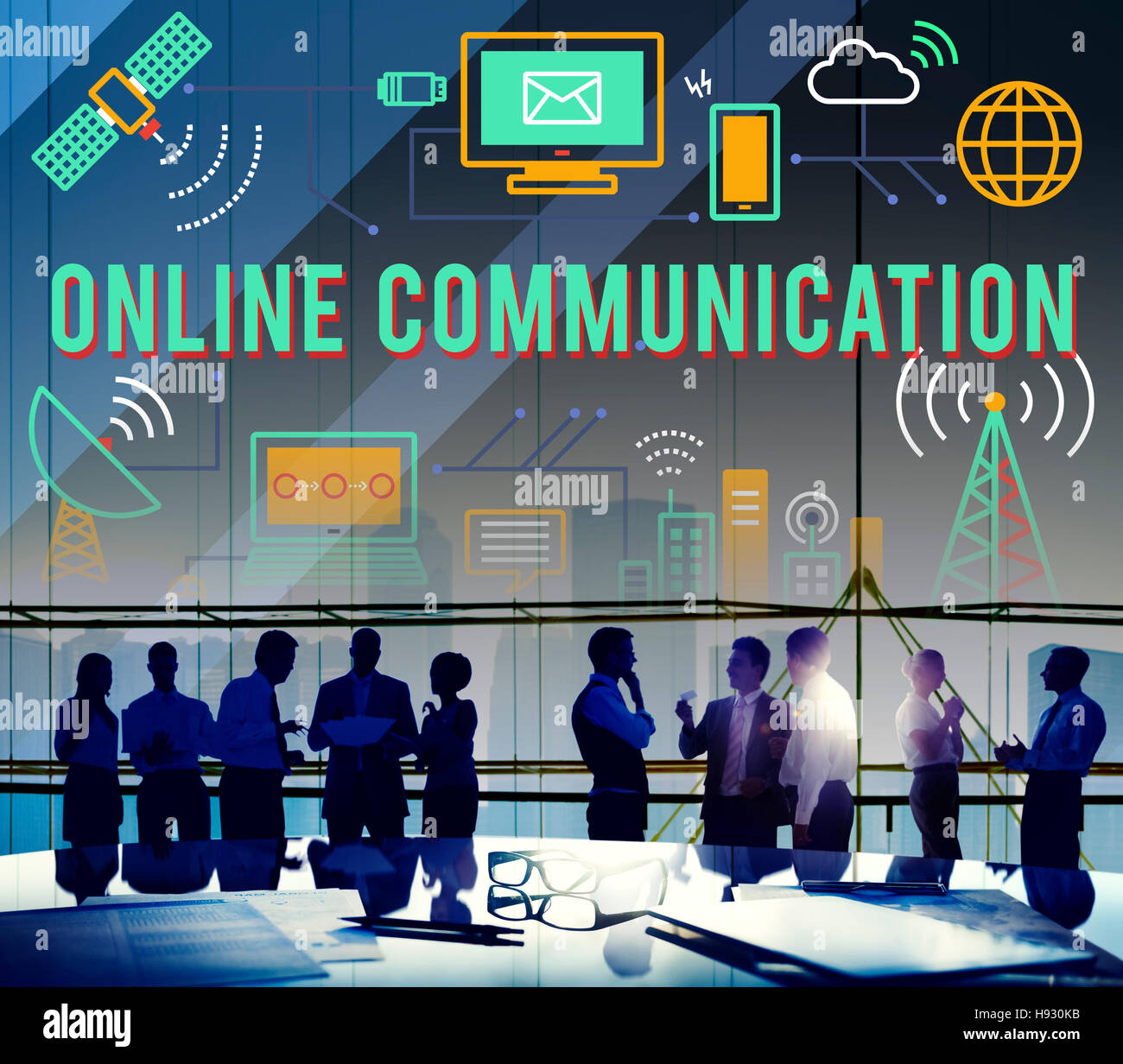 Online Communication Chat Conversation Global Concept Stock Photo - Alamy