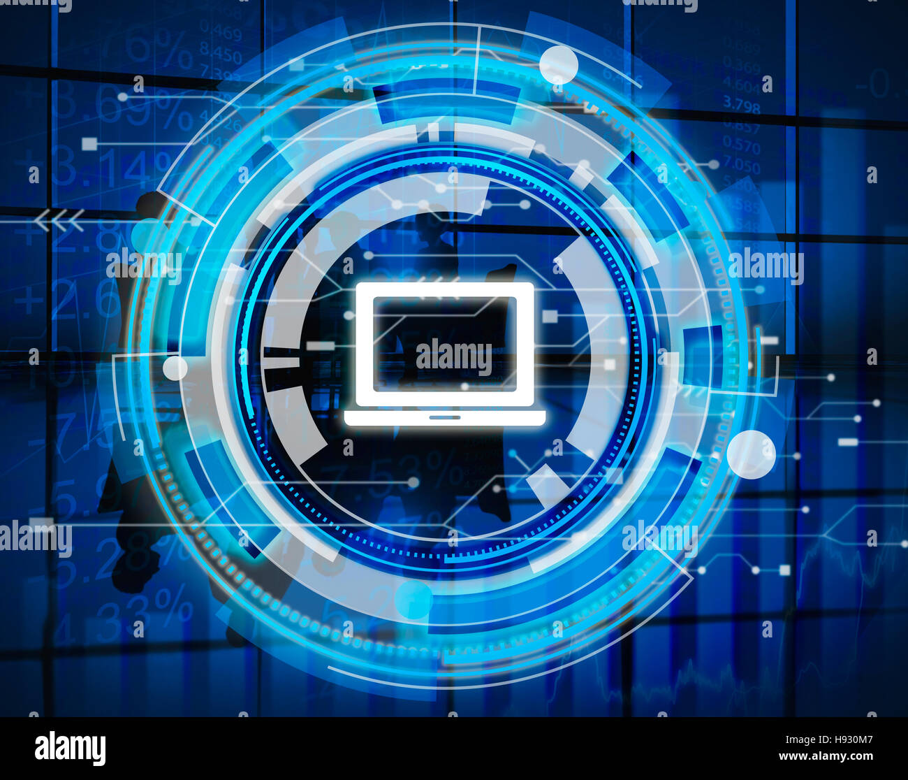 Digital Blue Hud Interface Laptop Concept Stock Photo - Alamy