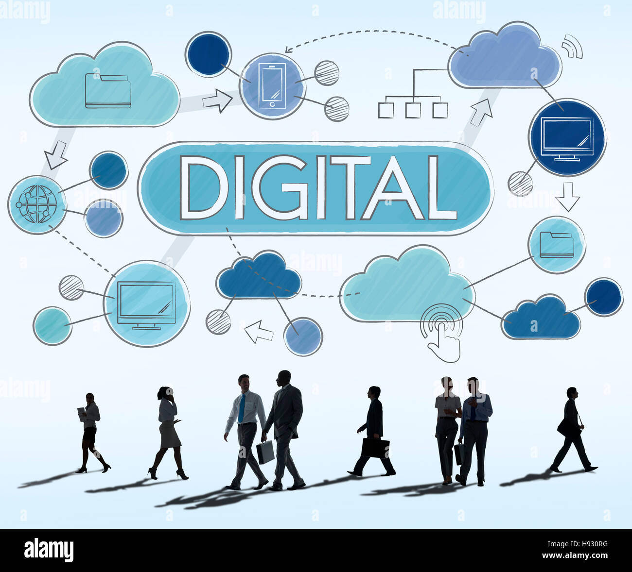 Digital Electronic Advanced Technology Share Concept Stock Photo - Alamy