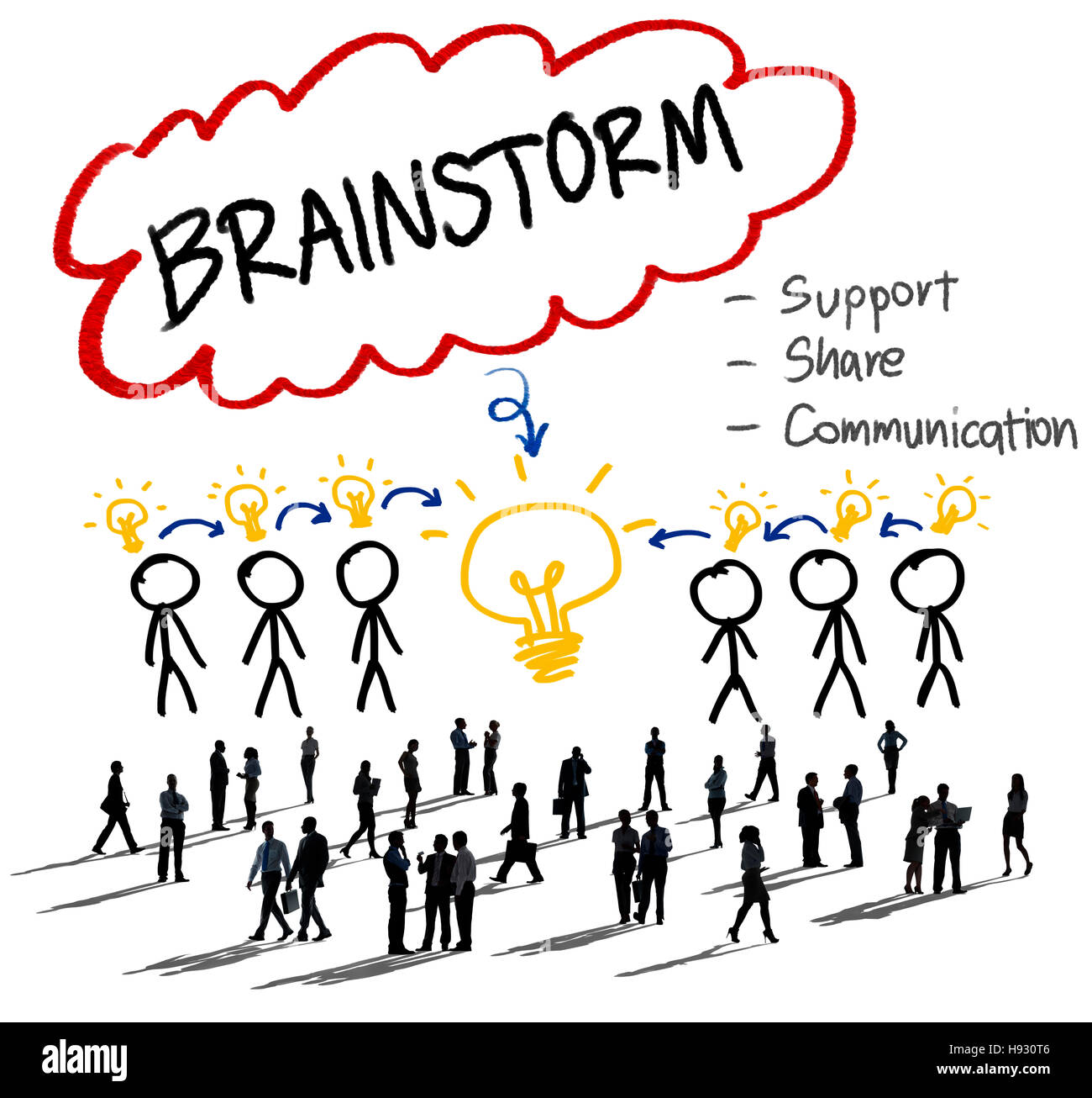 Brainstorming Thinking Support Share Communication Concept Stock Photo ...