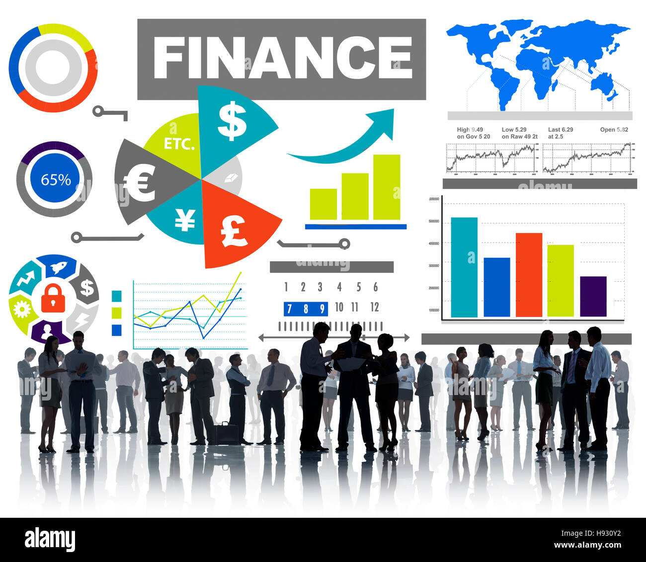 finance bar graph chart investment money business concept Stock Photo ...