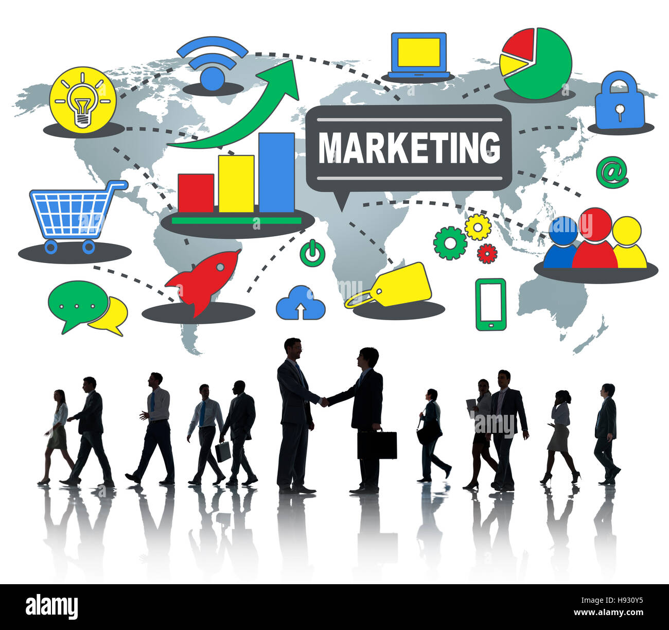 Marketing Global Business Branding Connection Growth Concept Stock ...