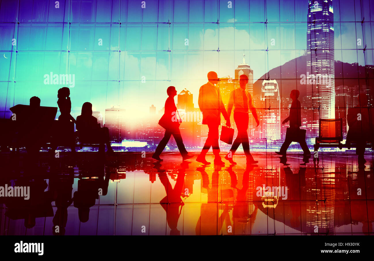 Business People Walking Commuter Rush Hour Concept Stock Photo - Alamy