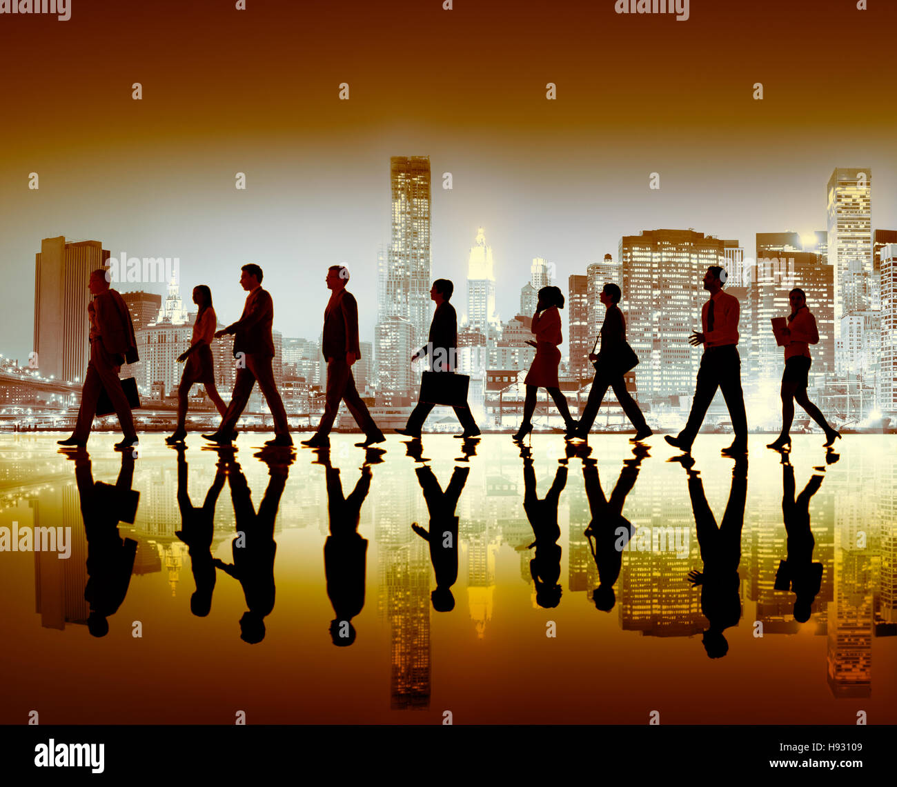 Business People Walking Commuter Rush Hour Concept Stock Photo - Alamy