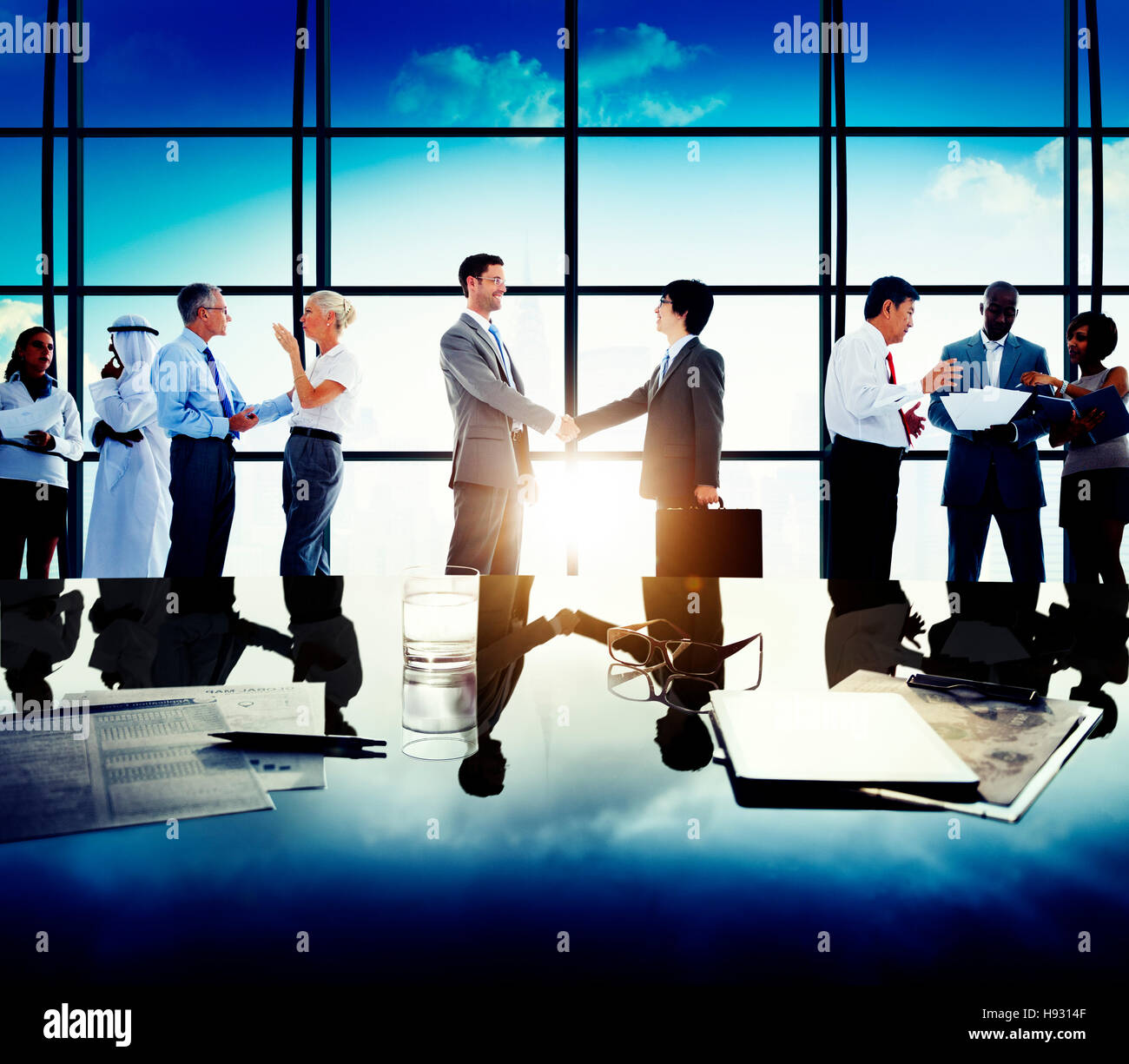 Business People Meeting Discussion Handshake Greeting Concept Stock ...