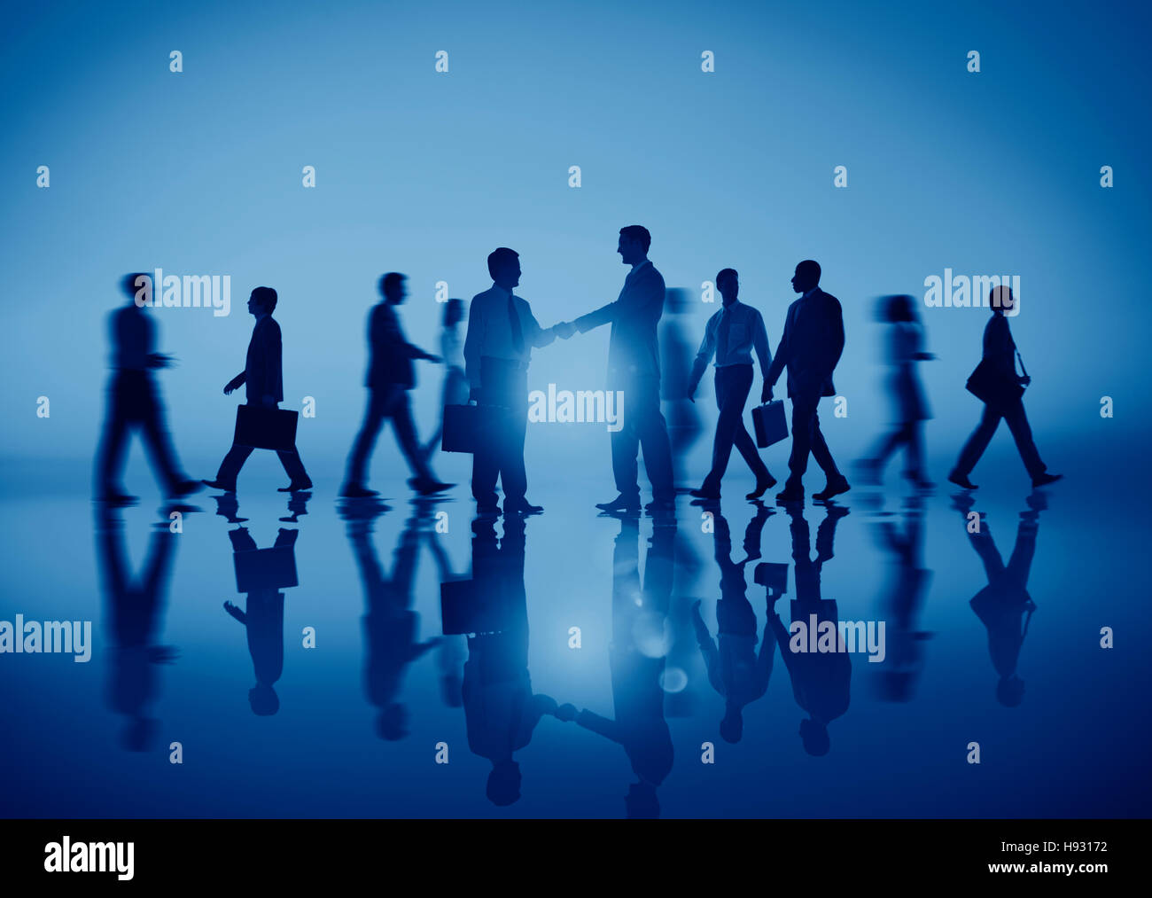 Business People Commuter Walking Handshake Greeting Concept Stock Photo ...