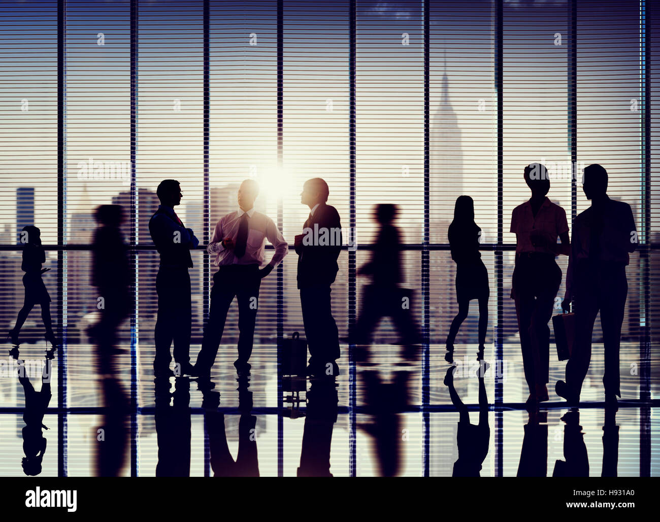 Business People Walking Commuter Conversation Concept Stock Photo - Alamy