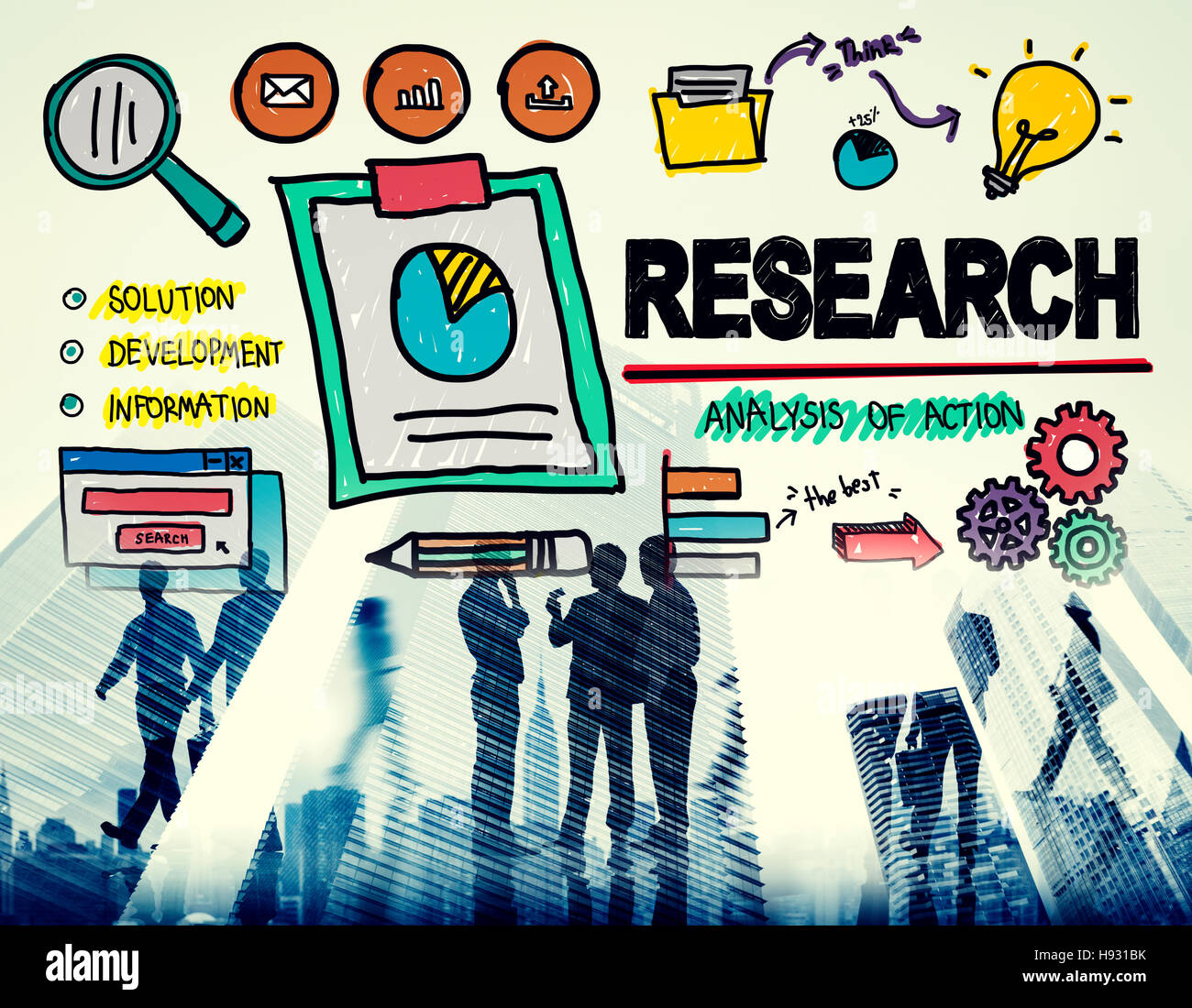Research Exploration Facts Feedback Report Concept Stock Photo - Alamy