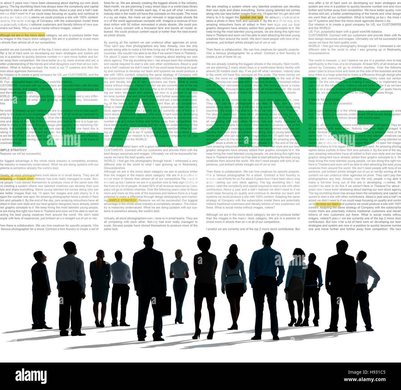REading Newspaper Book Education Media Concept Stock Photo - Alamy