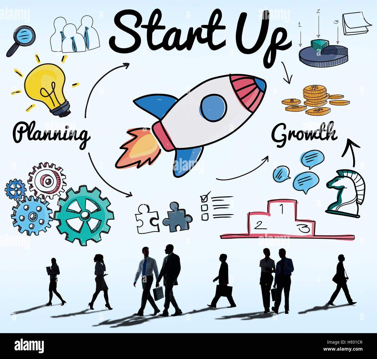 Start up Planning Growth Development Launch Concept Stock Photo - Alamy