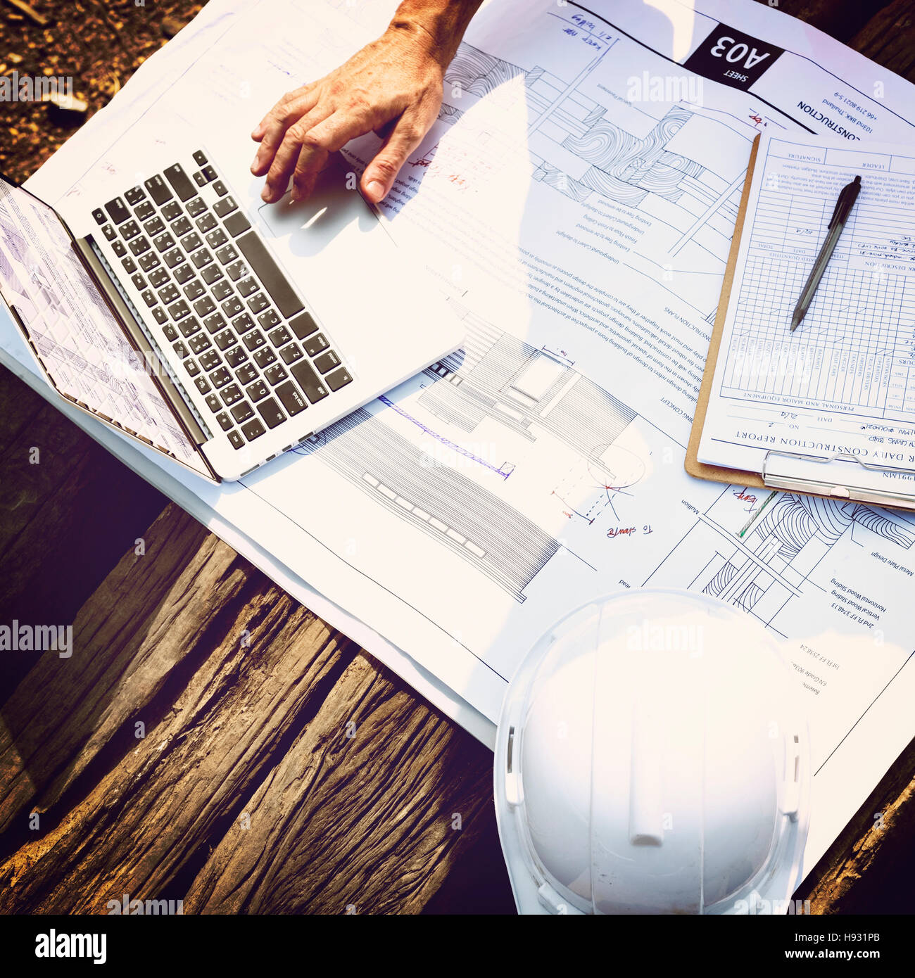 Top View Floor Plan Construction Concept Stock Photo - Alamy