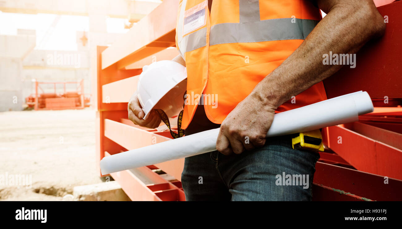 Construction Worker Planning Contractor Developer Concept Stock Photo ...