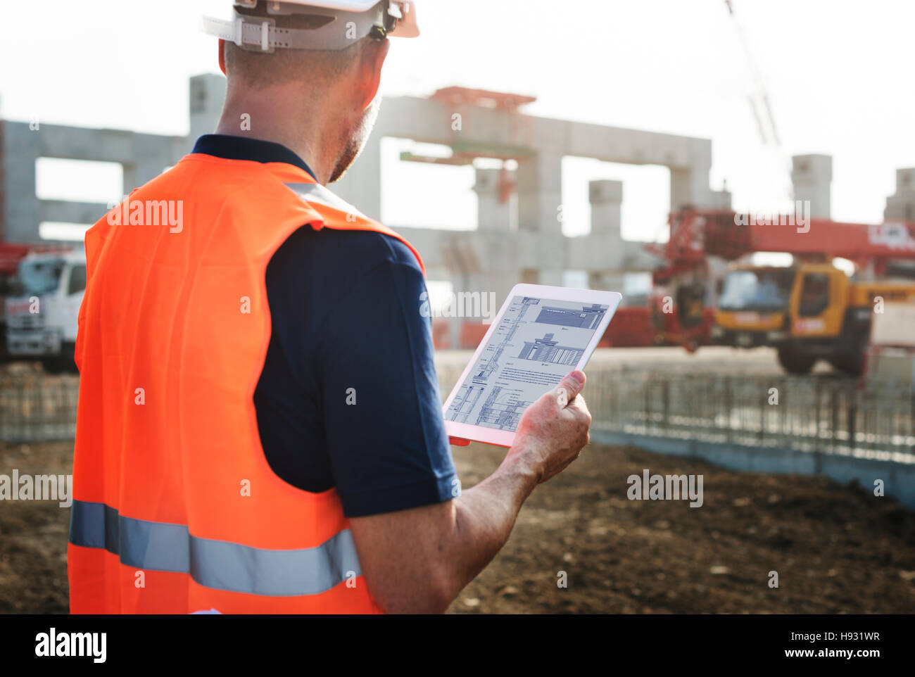 Construction Worker Planning Contractor Developer Concept Stock Photo ...