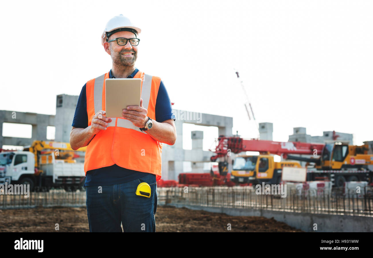 Construction Worker Planning Contractor Developer Concept Stock Photo ...