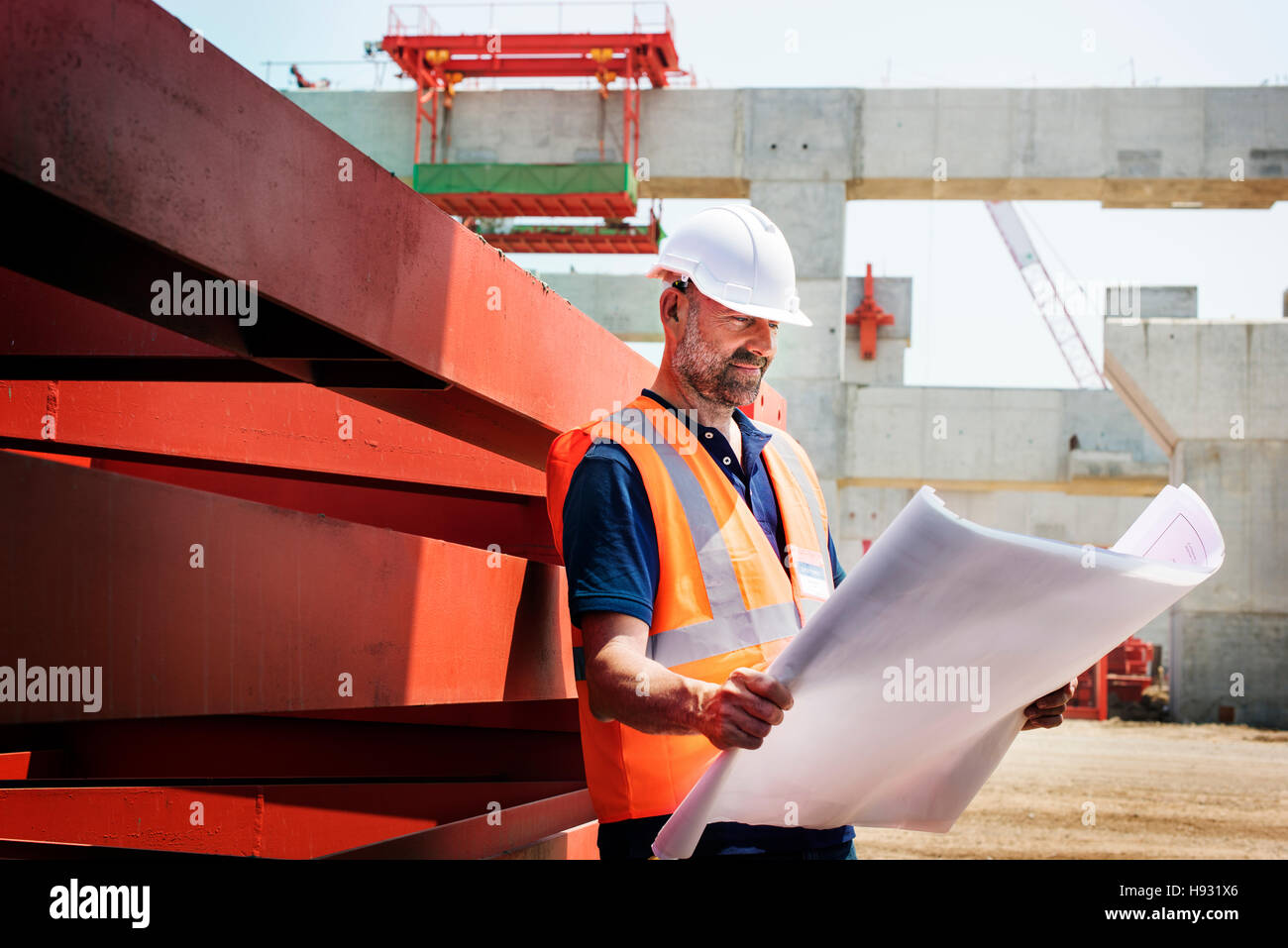 Construction Worker Planning Constractor Developer Concept Stock Photo ...