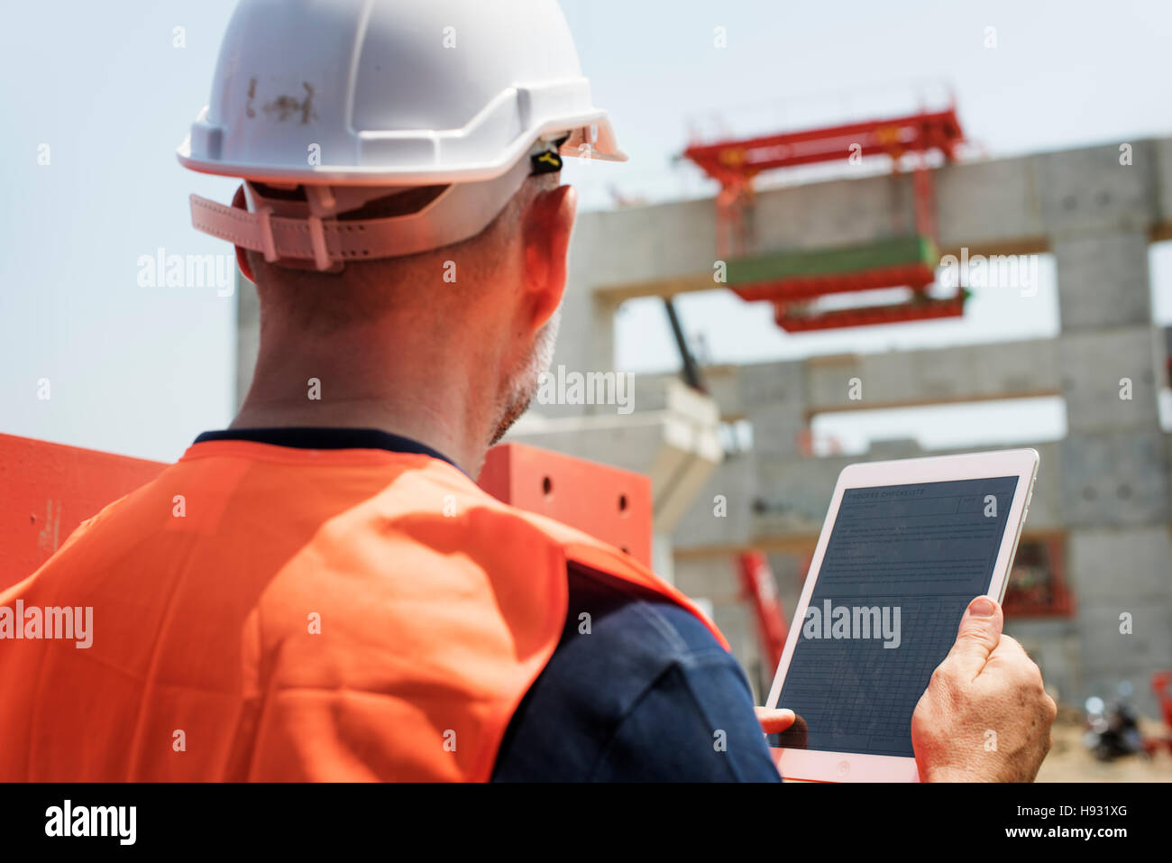 Construction Worker Planning Constractor Developer Concept Stock Photo ...