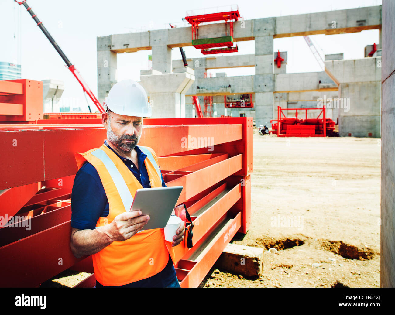 Construction Worker Planning Constractor Developer Concept Stock Photo ...