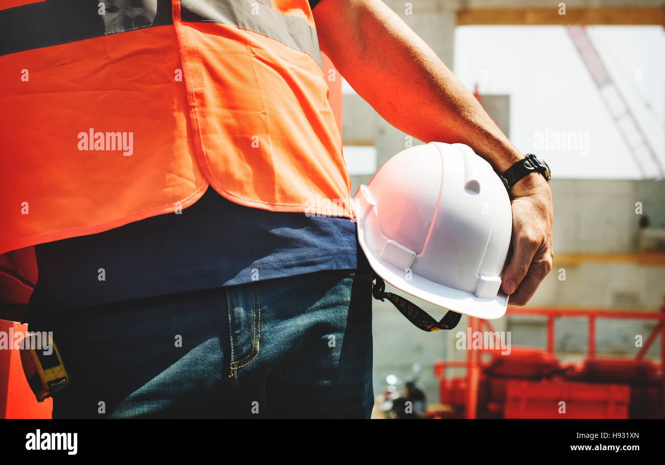 Construction Worker Planning Constractor Developer Concept Stock Photo ...