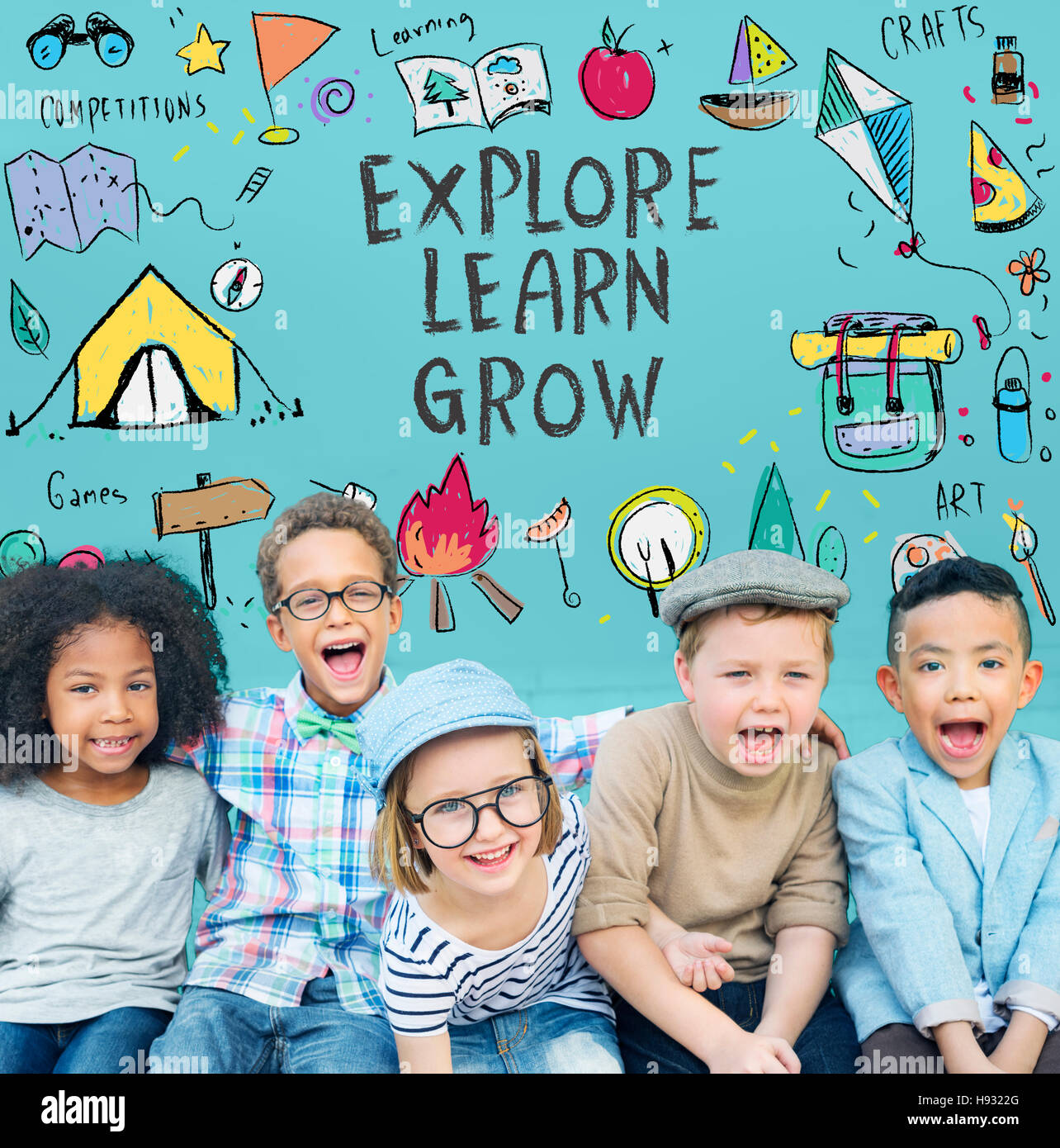 Summer Kids Camp Adventure Explore Concept Stock Photo - Alamy