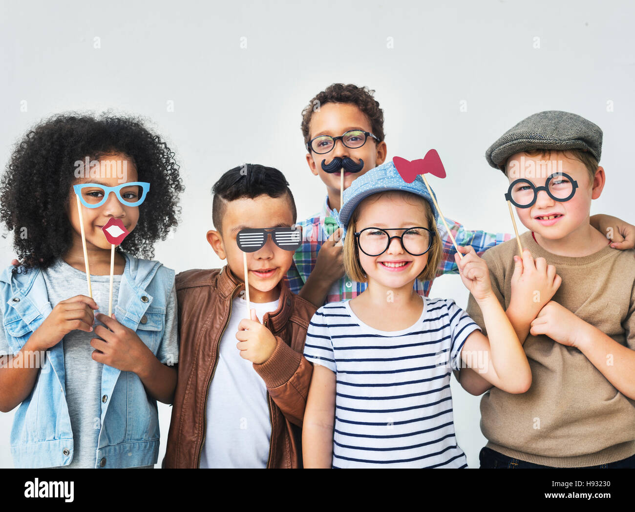 Kids Fun Children Playful Happiness Retro Togetherness Concept Stock ...