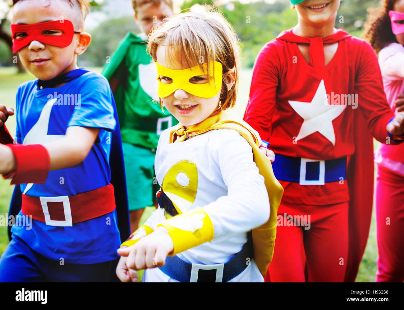 Superhero Kids Aspiration Imagination Playful Fun Concept Stock Photo ...