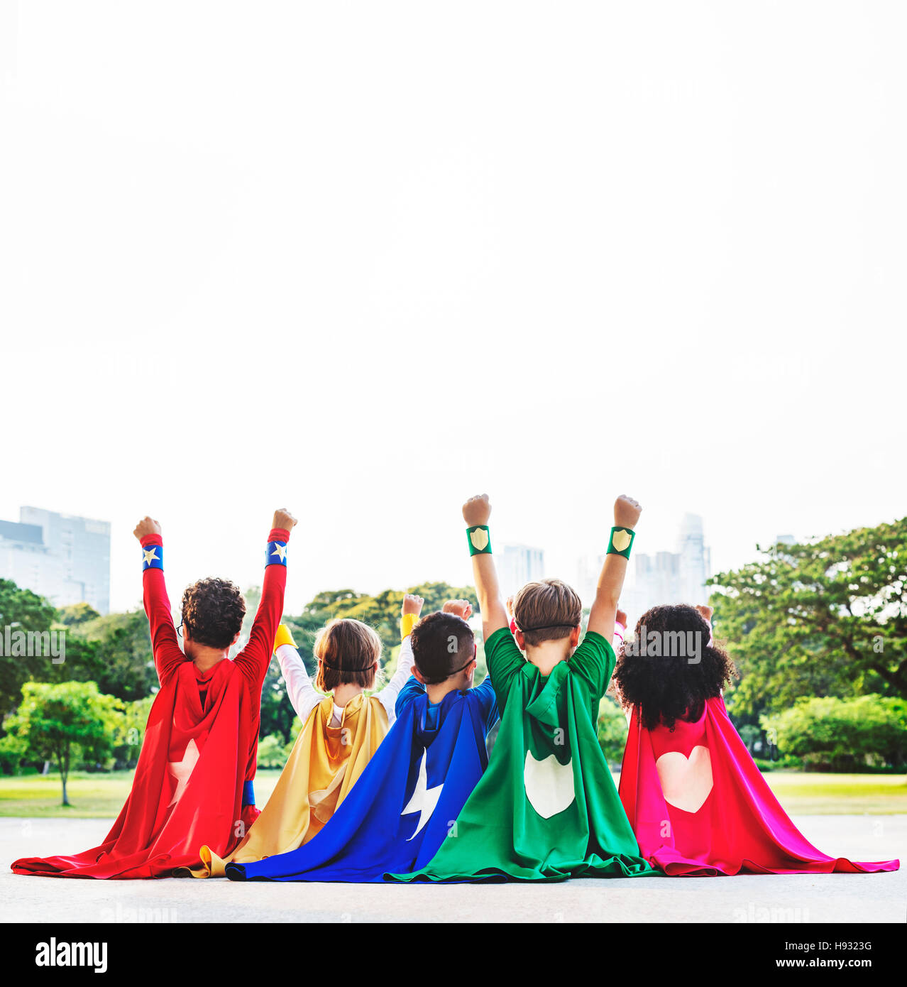 Superhero Kids Aspiration Imagination Playful Fun Concept Stock Photo ...