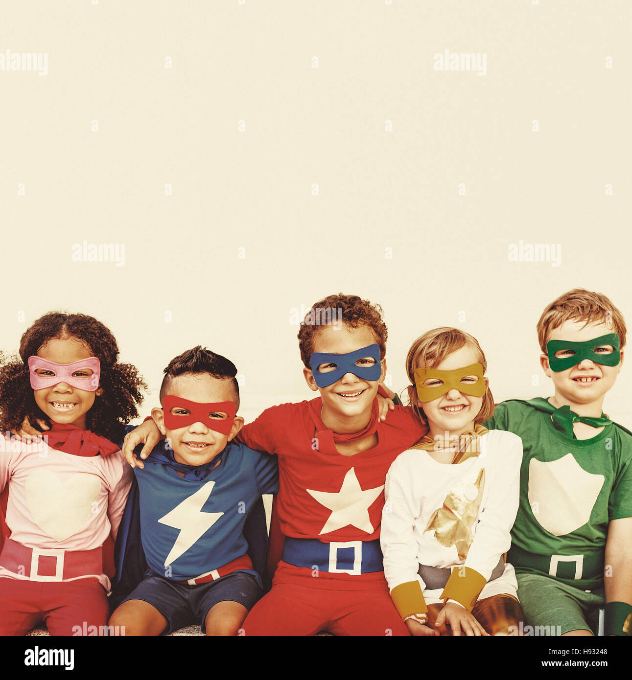 Superhero Kids Power Fun Enjoyment Concept Stock Photo - Alamy