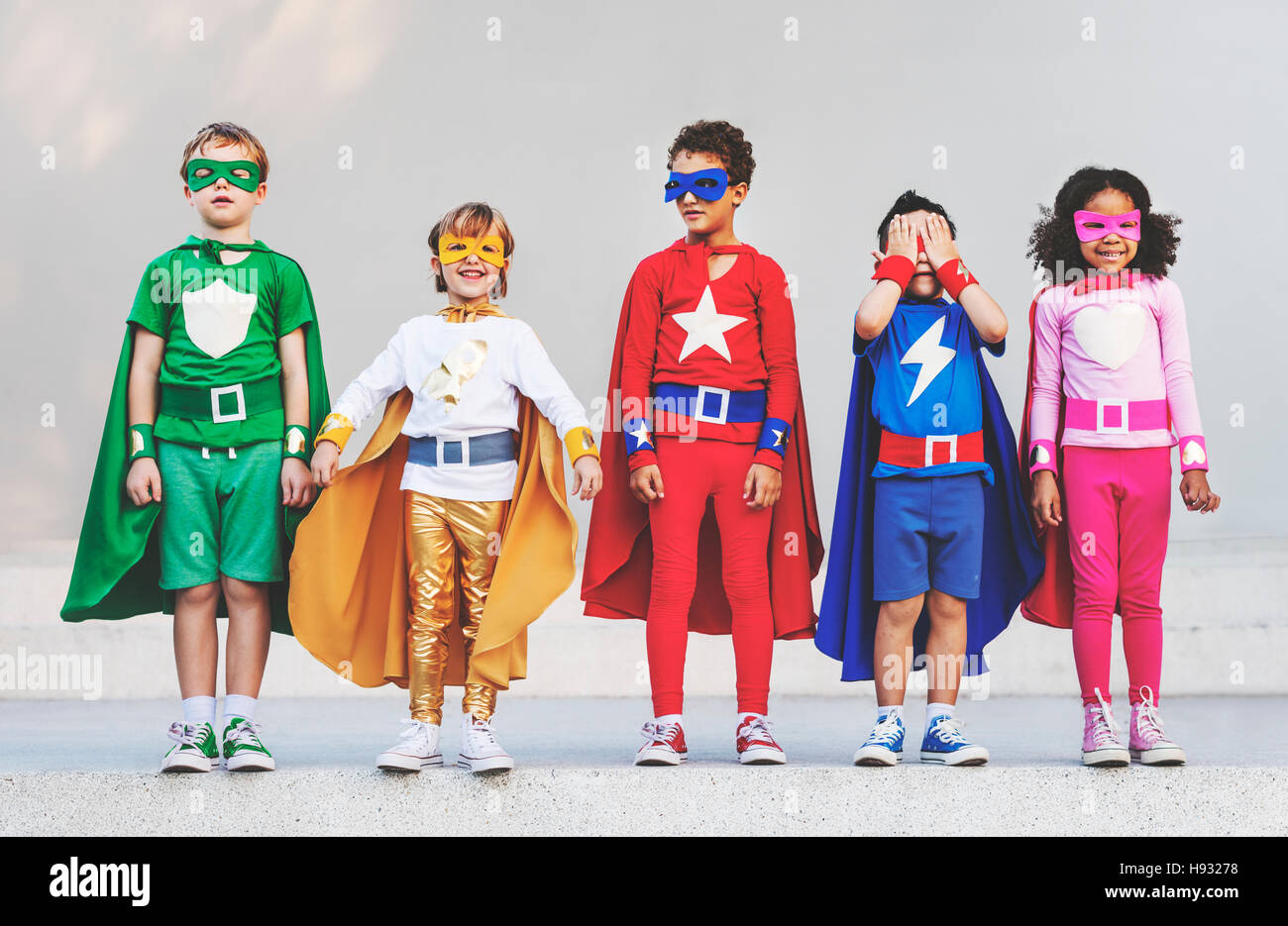 Superhero Kids Aspiration Imagination Playful Fun Concept Stock Photo ...