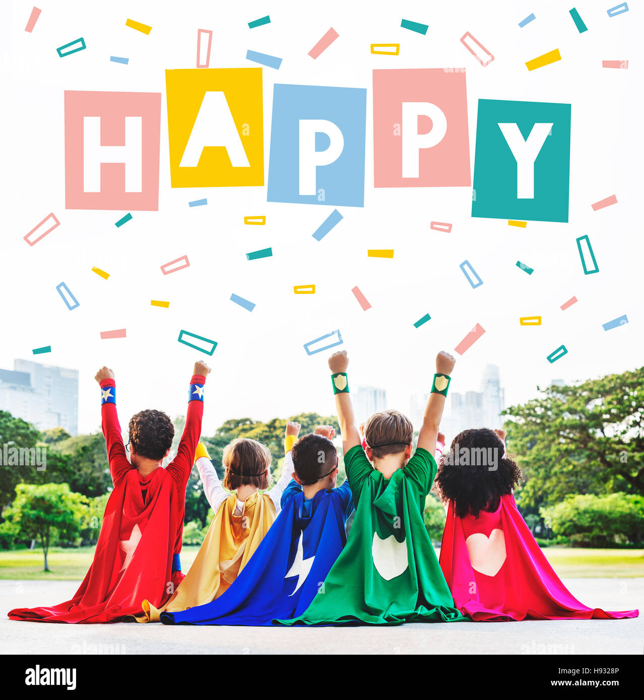 Enjoy Happy Imagination Kids Concept Stock Photo - Alamy
